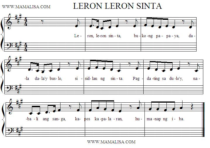 Tungkol Saan Ang Awiting Leron Leron Sinta - awit tiwisita Tungkol Saan Ang Awiting Leron Leron Sinta - awit tiwisita